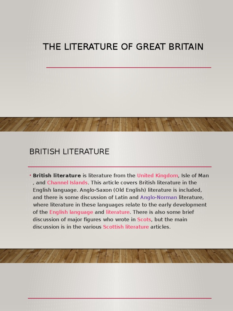 The Literature of Great Britain | PDF | English Literature | British ...