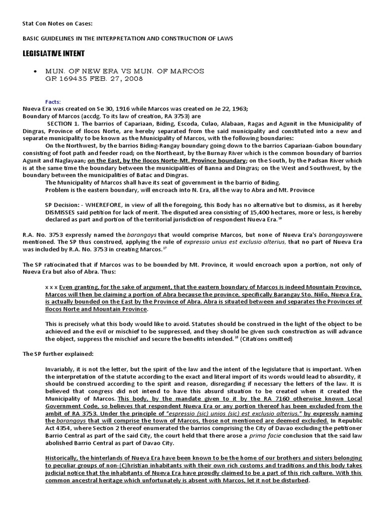 Stat Con Cases | PDF | Leasehold Estate | Statutory Interpretation