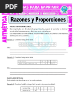Ejercicios de Razones y Proporciones 6º | PDF | Enseñanza de matemática ...