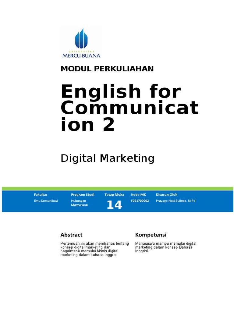 Modul English For Communication 2 TTM14 | PDF | Search Engine ...