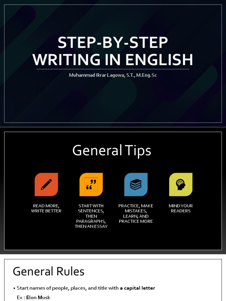 Step-By-Step Writing in English: Muhammad Ikrar Lagowa, S.T., M.Eng ...