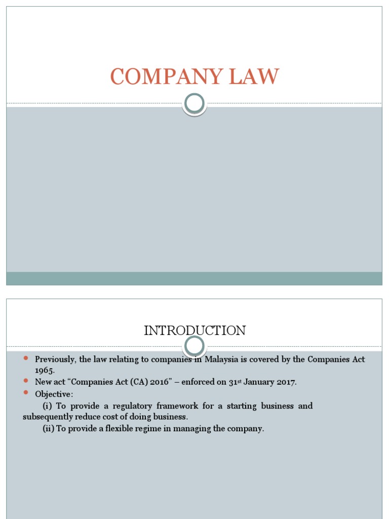 Company Law | PDF | Companies | Corporations