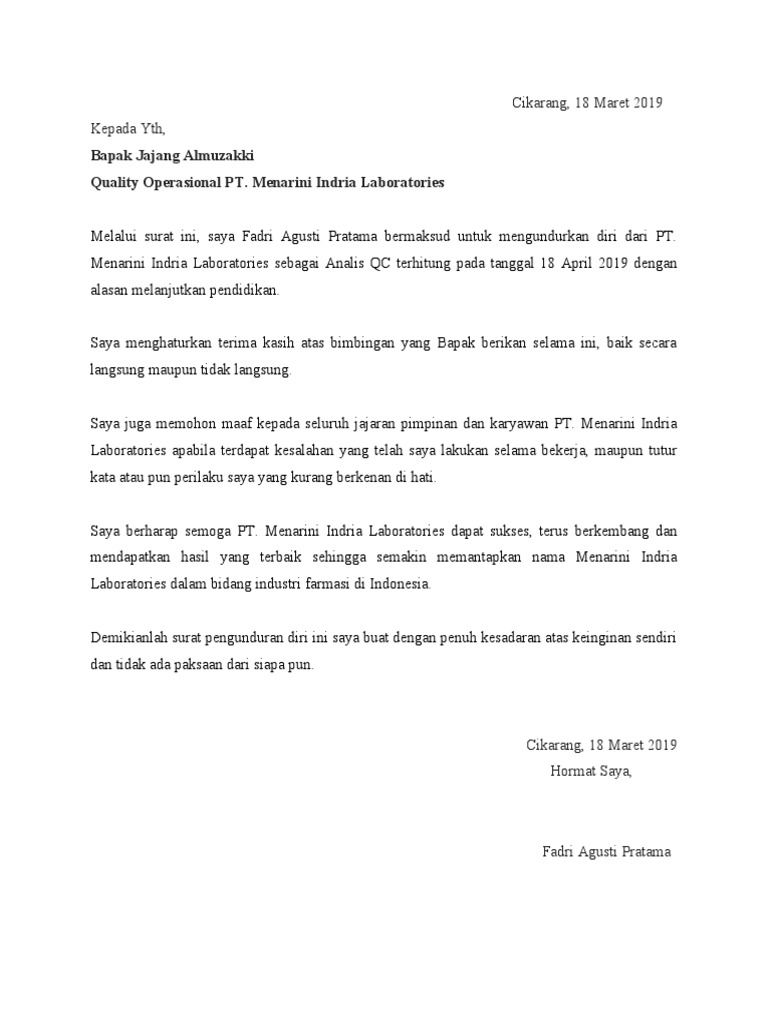 Surat Resign | PDF