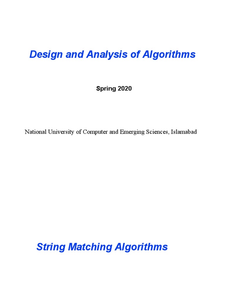 String Matching Algorithms | PDF | String (Computer Science) | Formalism (Deductive)