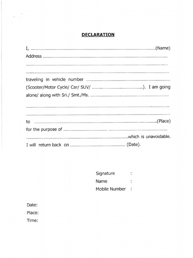 Declaration Form | PDF