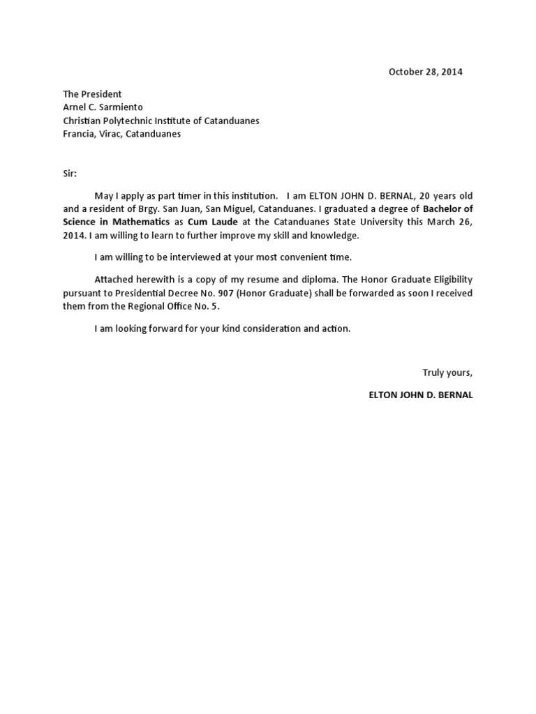 Science in Mathematics As Cum Laude at The Catanduanes State University ...