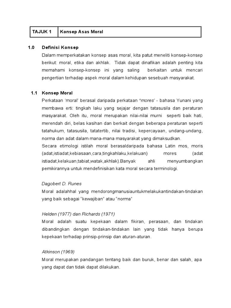 ISL 1 Konsep Asas Moral | PDF