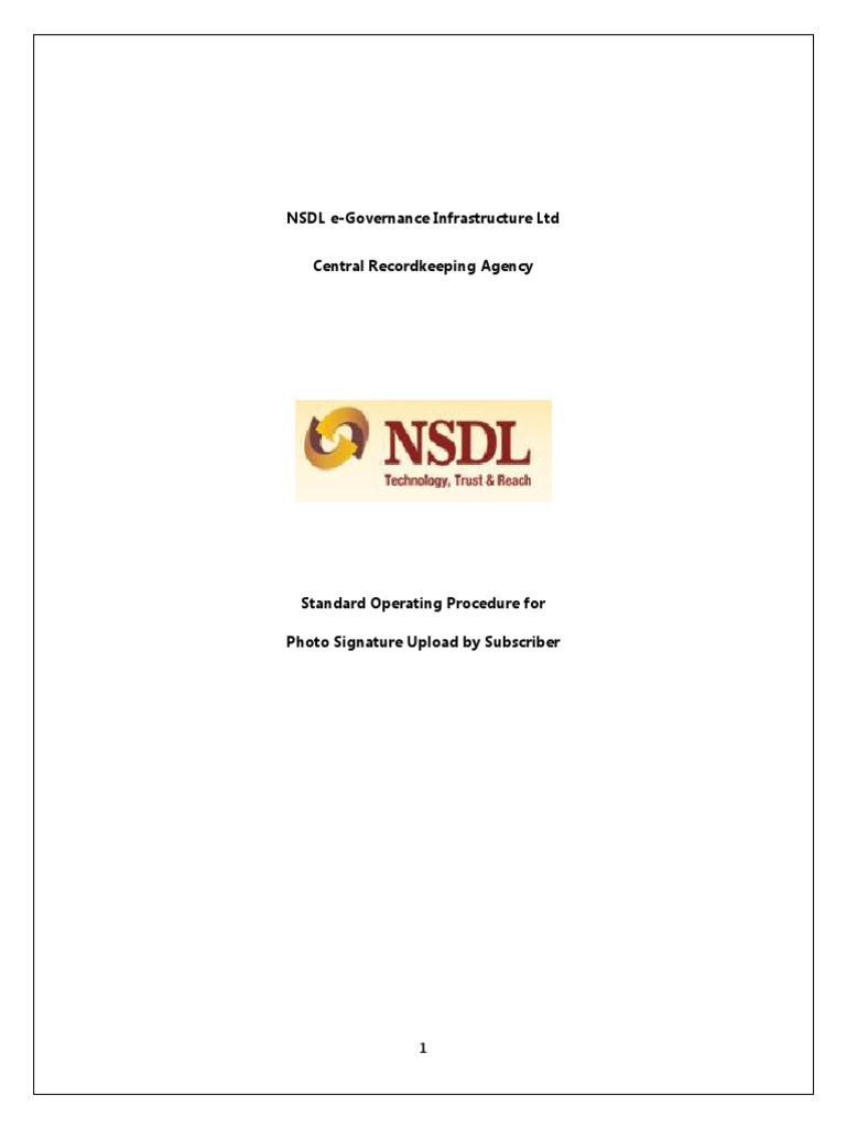 NSDL E-Governance Infrastructure LTD Central Recordkeeping Agency | PDF ...