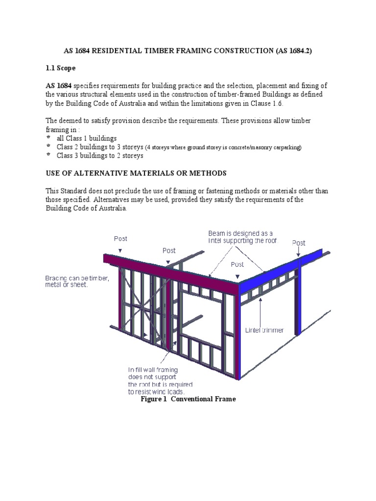 As 1684 Residential Timber Framing Construction | PDF | Framing ...