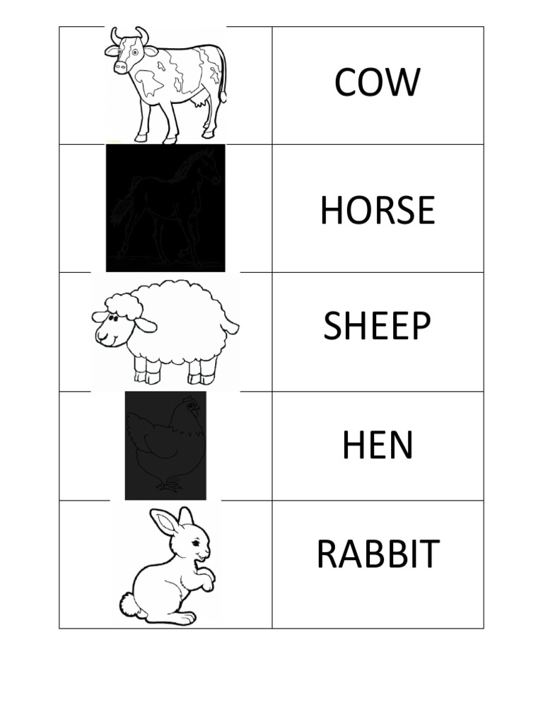 FARM ANIMALS memory game