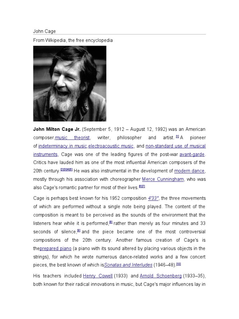 John Cage | PDF | Classical Music | Musical Compositions