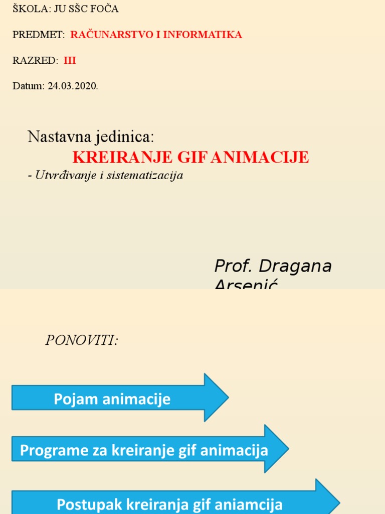 1 - Kreiranje Gif Animacije | PDF