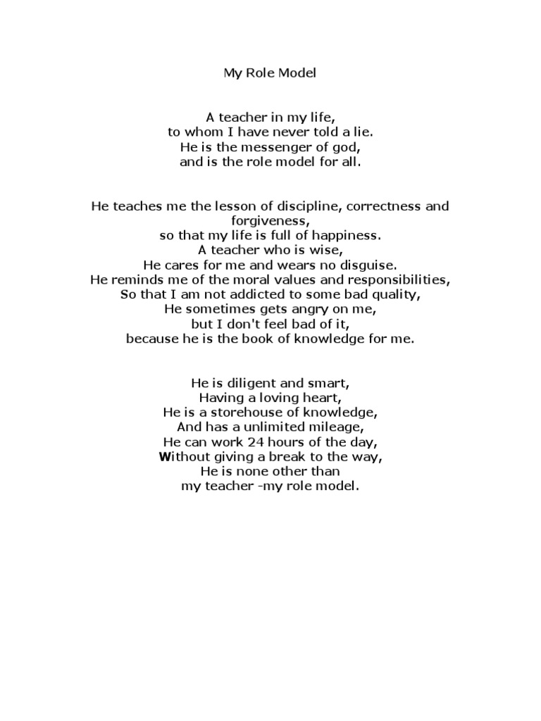 My Role Model POEM | PDF