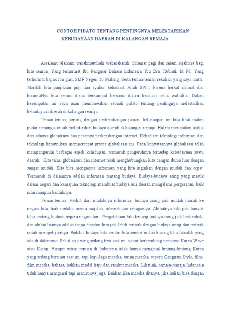 Contoh Pidato | PDF