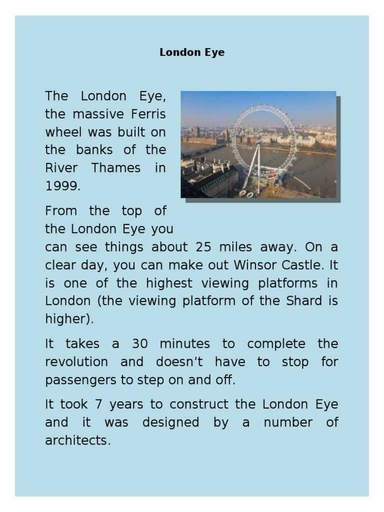 London Eye | PDF