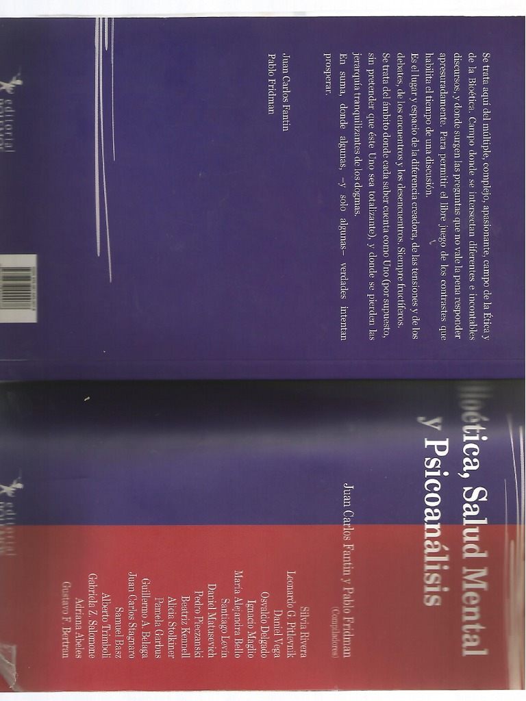 Fridman y Fantin - Bioetica Salud Mental y Psicoanálisis PDF | PDF