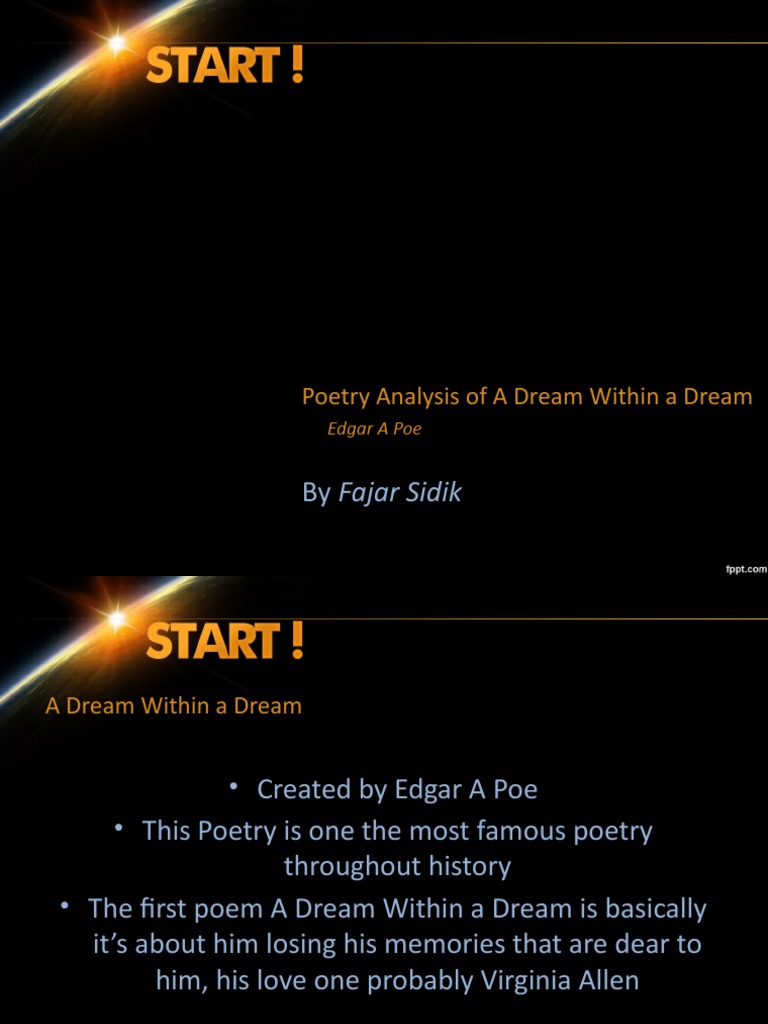 Poetry Analysis of A Dream Within A Dream | PDF | Poetry
