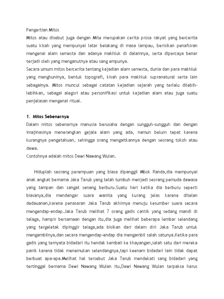 Mitos, Legenda, Cerita Rakyat | PDF