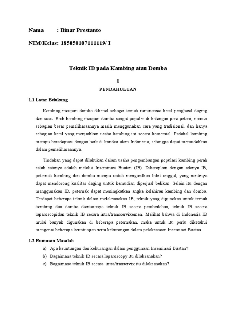 Teknik IB Pada Kambing Atau Domba | PDF