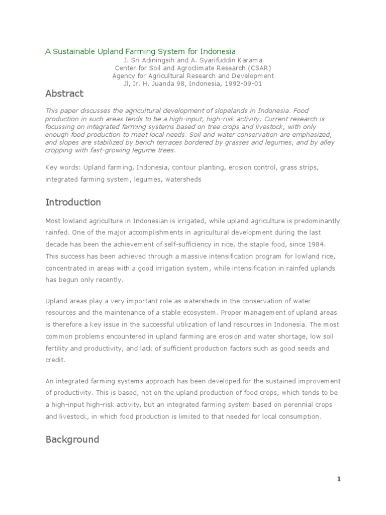 A Sustainable Upland Farming System | PDF | Agriculture | Fertilizer