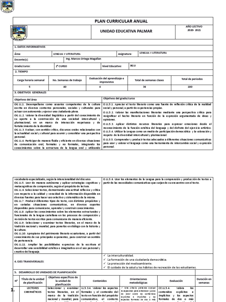 P C A Lengua 2do Bachi | PDF | Analogía | Autor