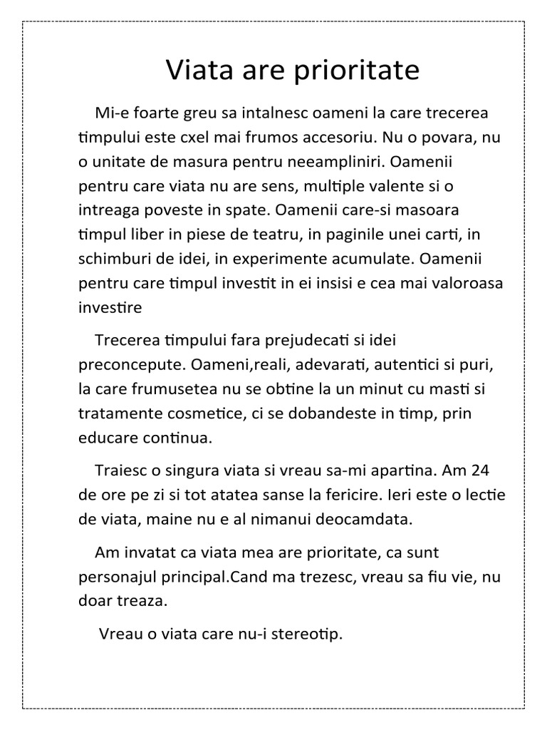 Viata Are Prioritate. | PDF