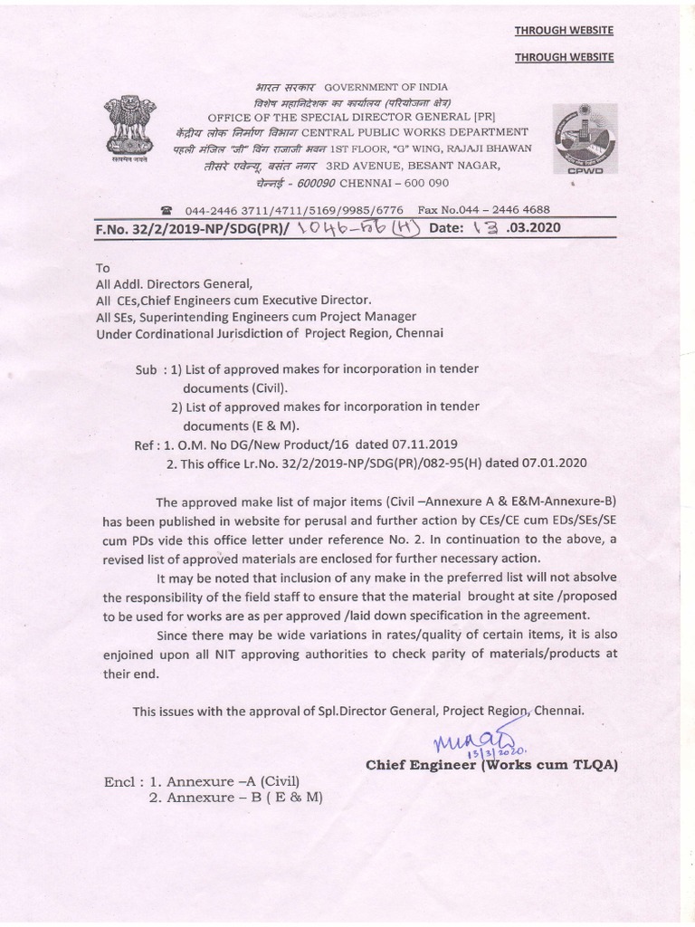 CPWD, SDG, Chennai Approval 4 | PDF | Economic Sectors | Building ...