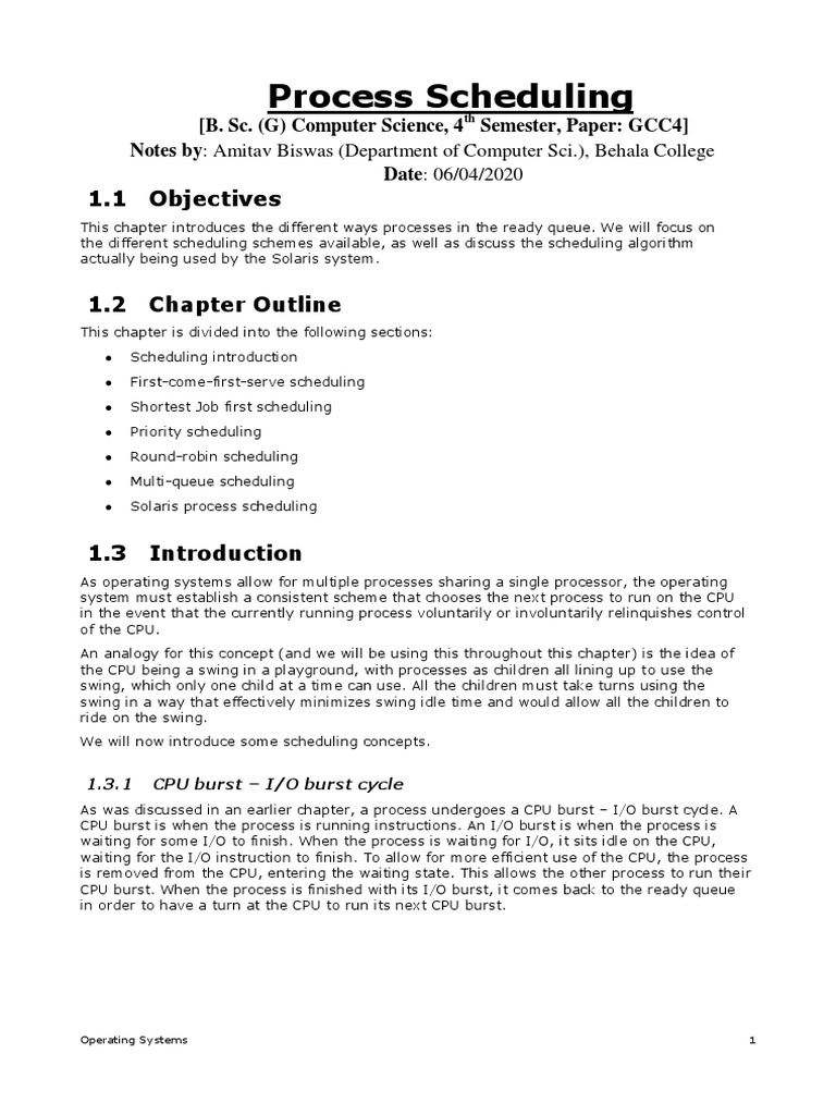 Process Scheduling (First Part) | Download Free PDF | Scheduling (Computing) | Process (Computing)