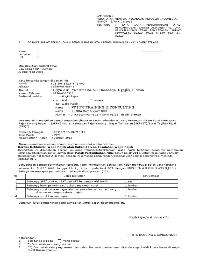 Pengurangan Sanksi | PDF | Pengelolaan Keuangan & Uang