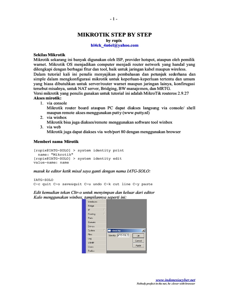 Tutorial Mikrotik Step by Step PDF | PDF