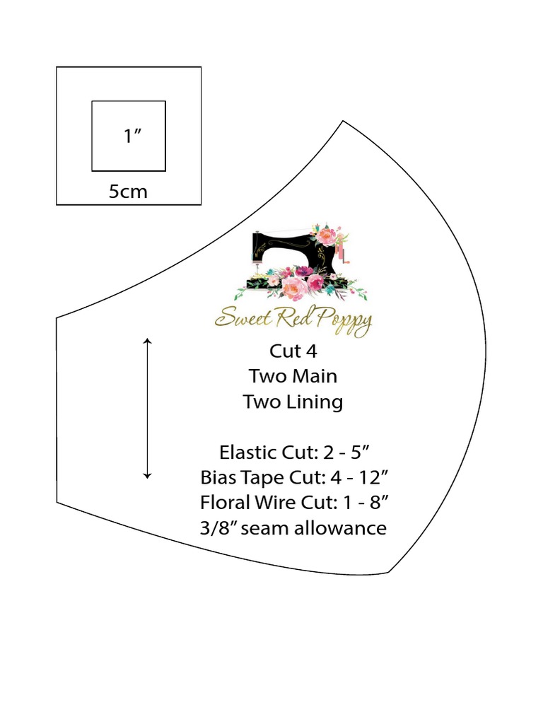 Sweet Red Poppy Mask Pattern | PDF