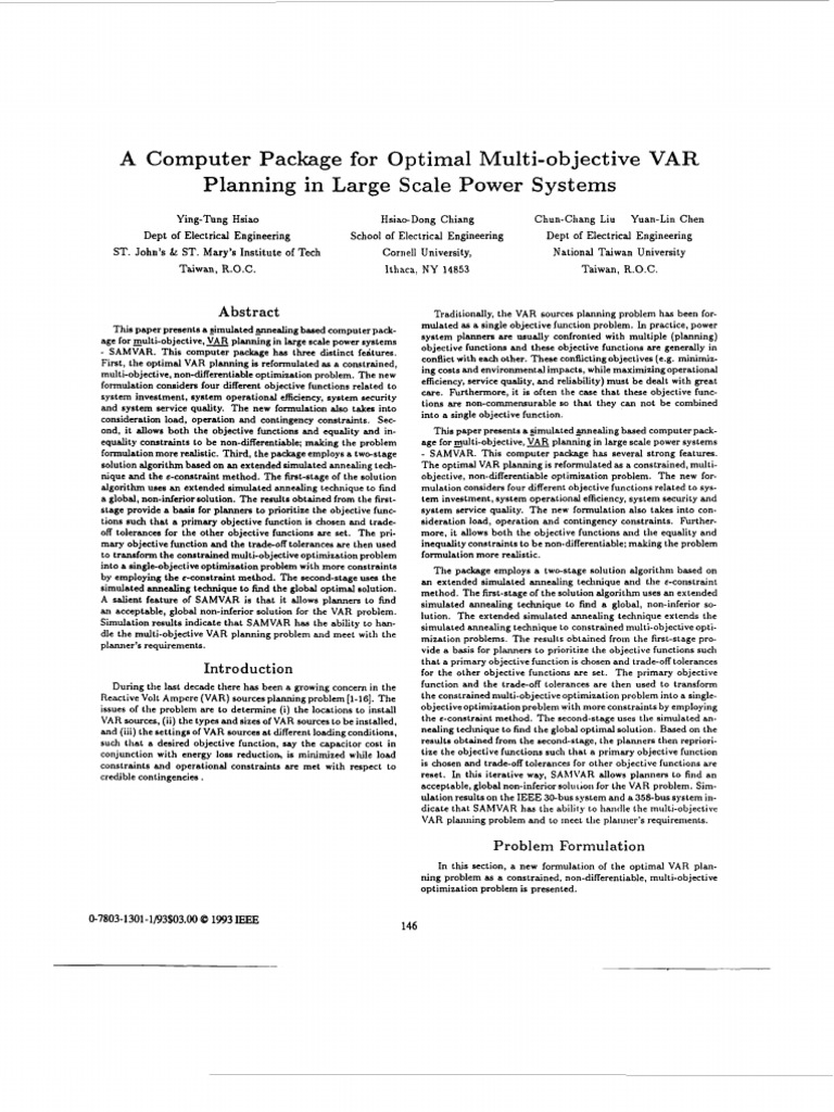A VAR: Computer Package Optimal Multi-Objective Planning in Large Scale ...