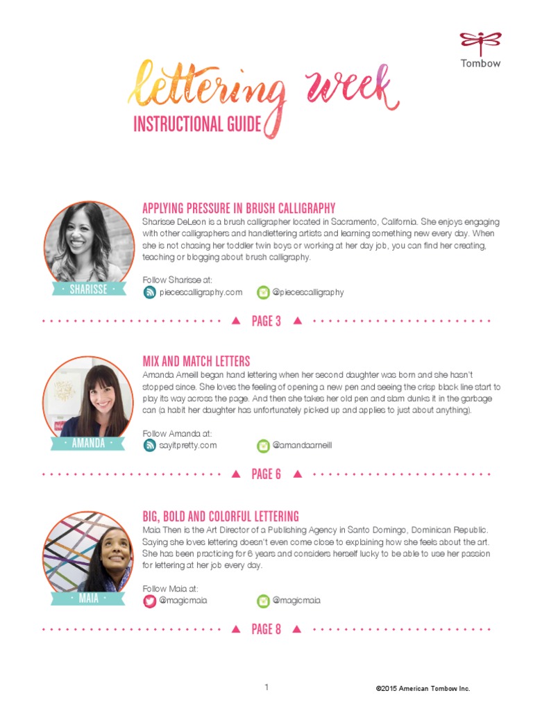 Tombow Lettering Guide PDF | PDF | Calligraphy | Handedness