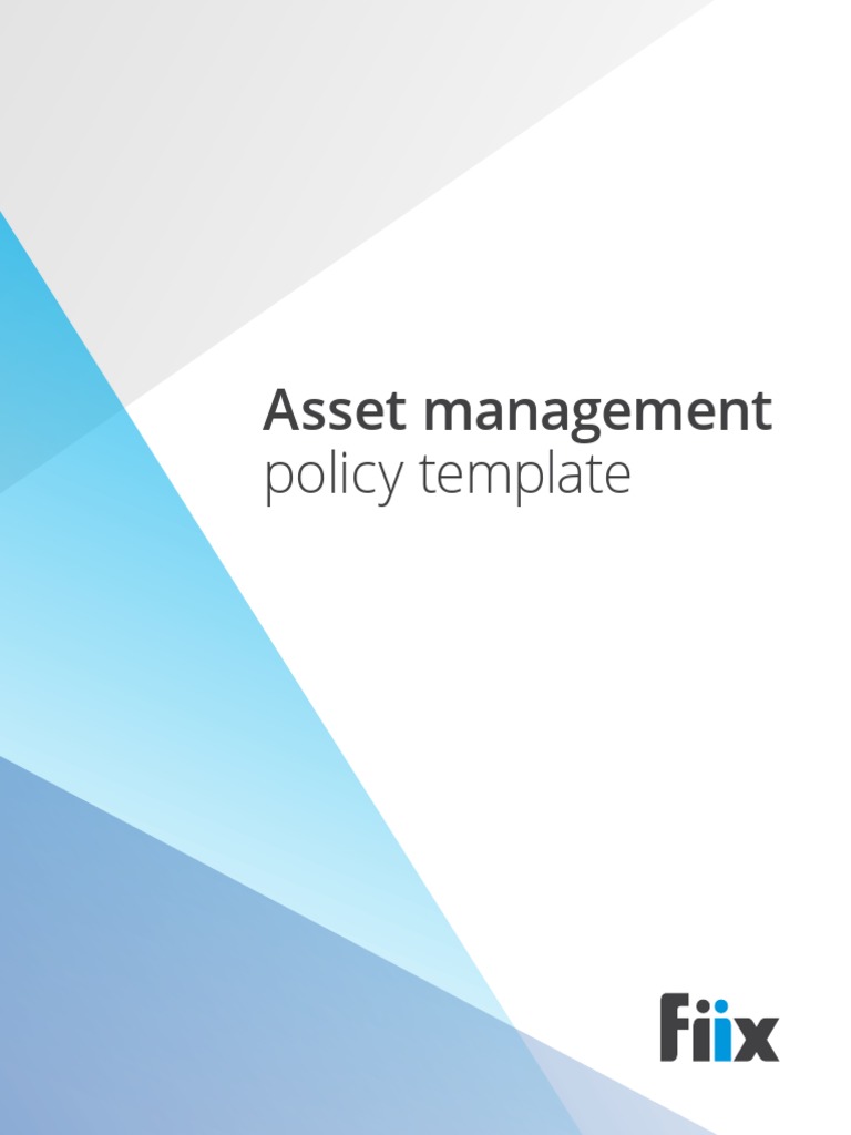 Asset Management Policy Template | PDF | Goal | Asset Management