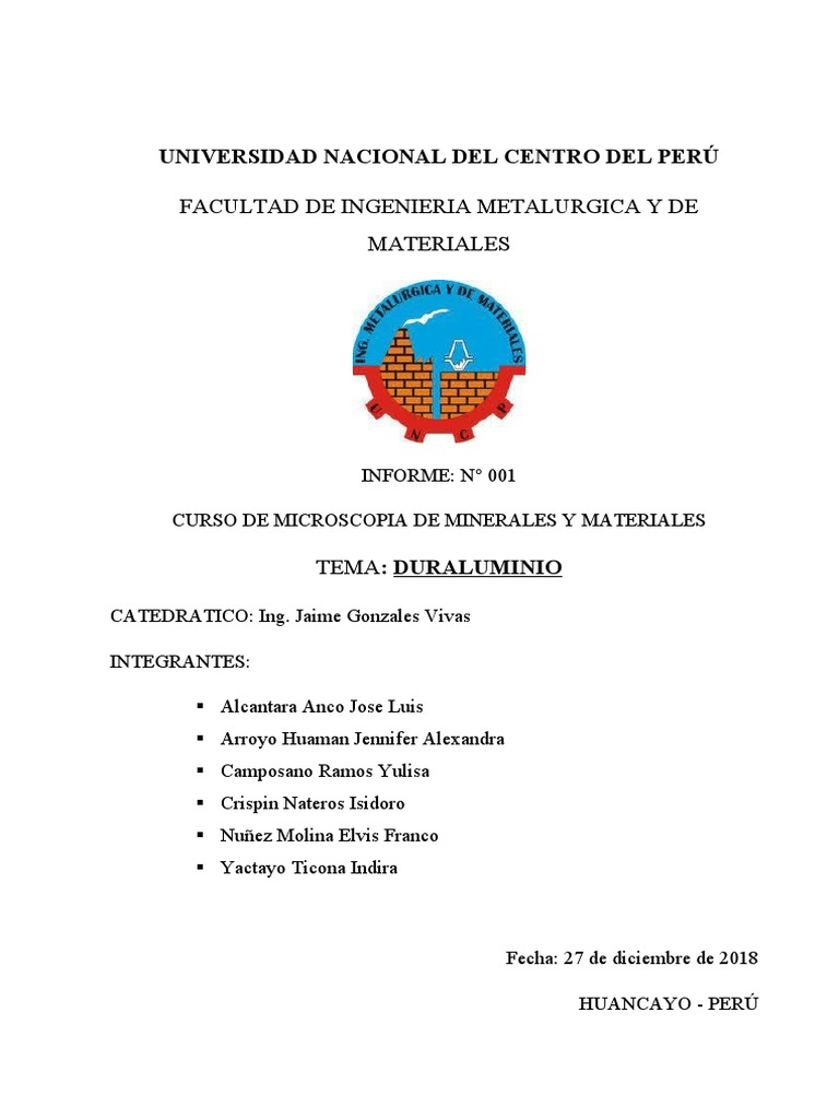 Duraluminio | PDF | Aleación | Aluminio