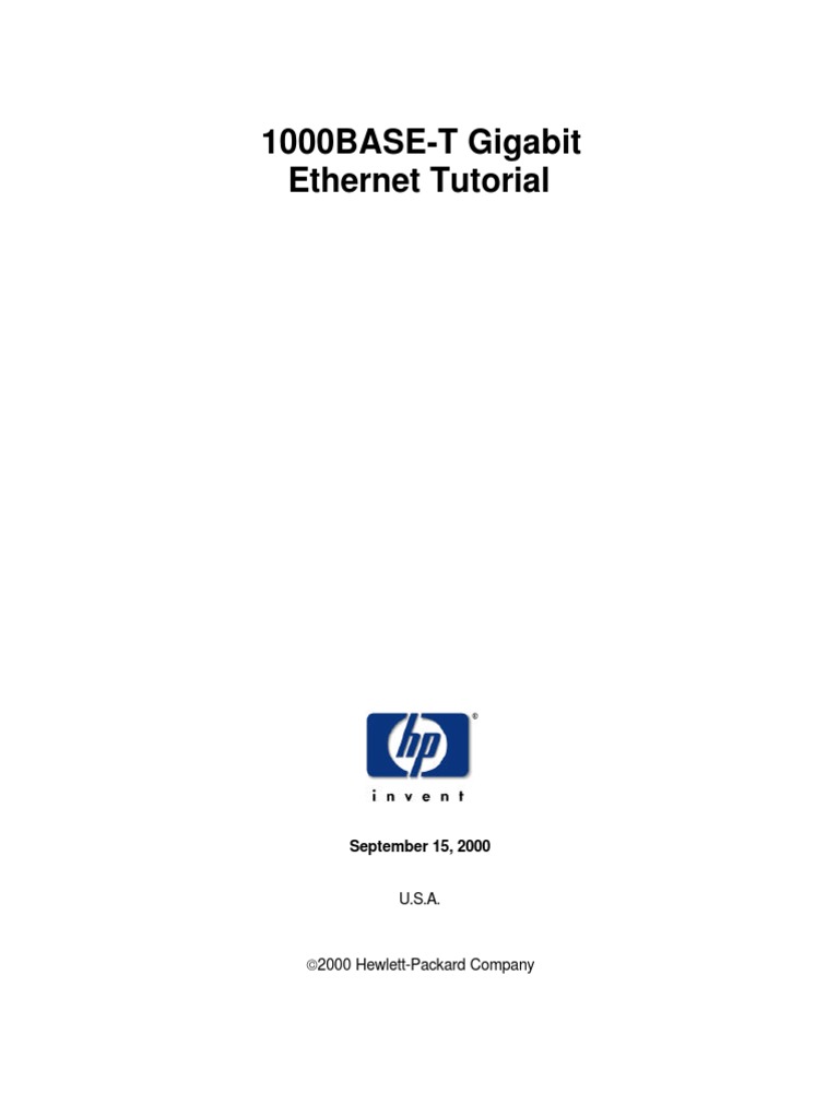 1000BASE-T Gigabit Ethernet Tutorial | PDF | Network Interface ...