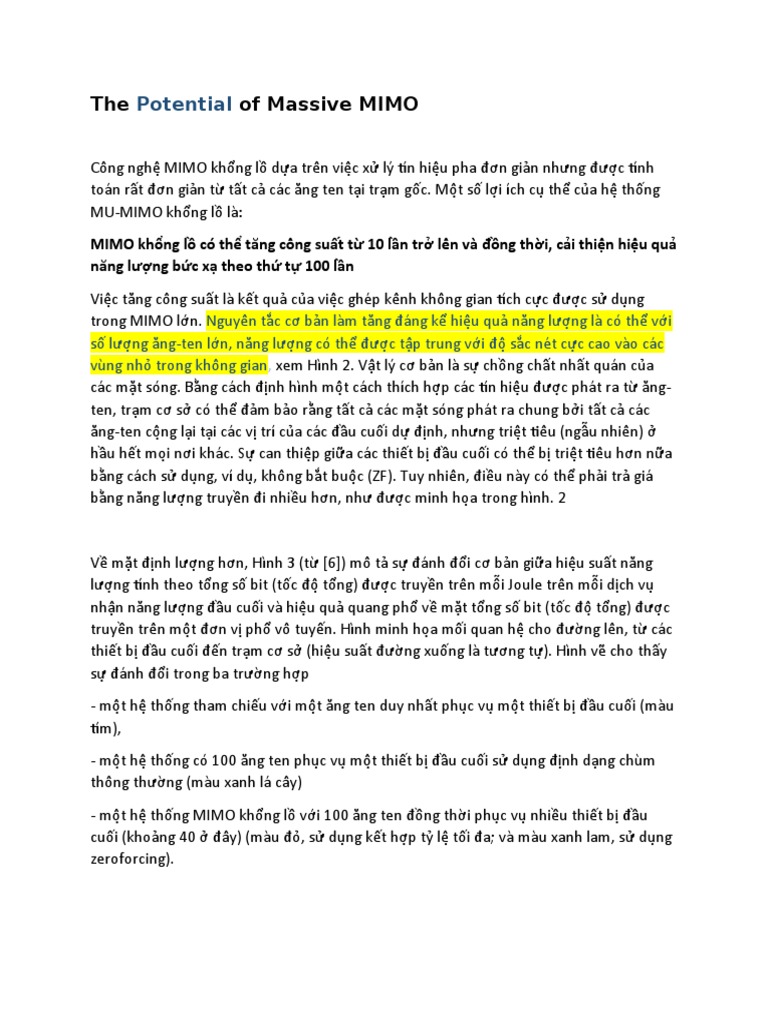 Tiềm năng massive mimo | PDF