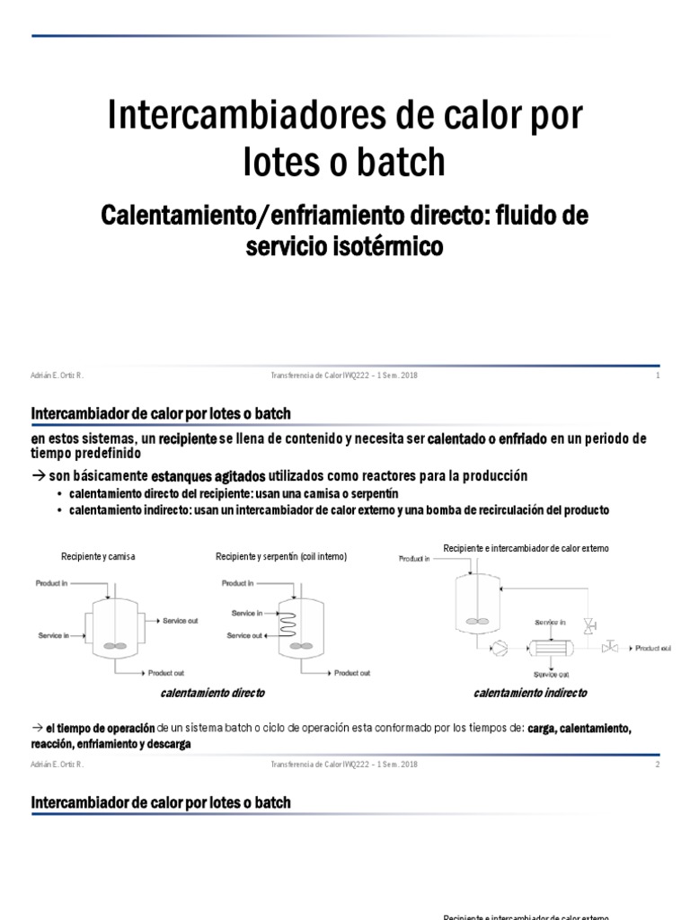 Intercambiadores de Calor Batch | PDF | Intercambiador de calor | Calor
