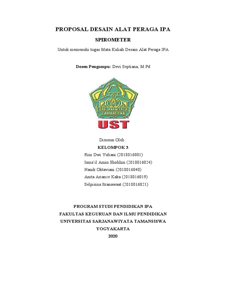 Desain Alat Peraga Spirometer IPA | PDF