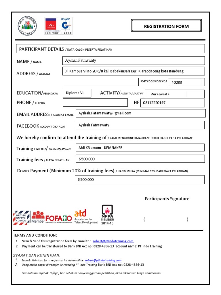 Form Registrasi | PDF