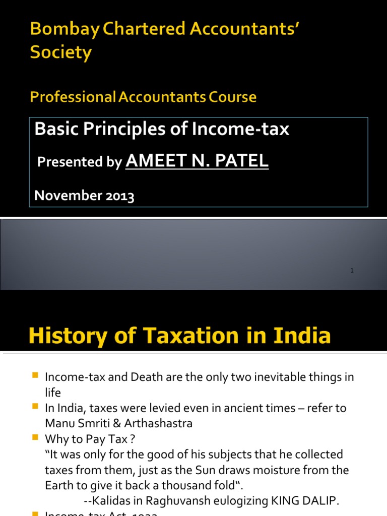 Basics of Income-Tax | PDF | Tax Deduction | Capital Gains Tax