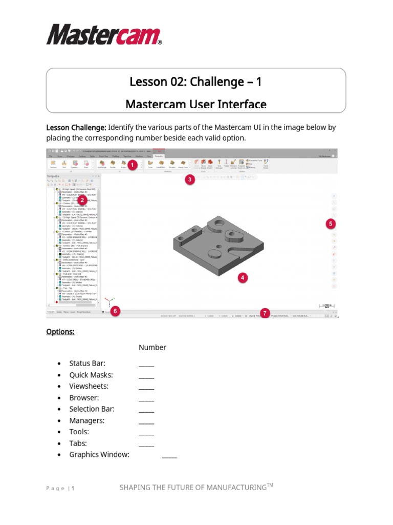 01 - Mastercam 2D Mill - Challenge Assignment - Lesson 2 | PDF