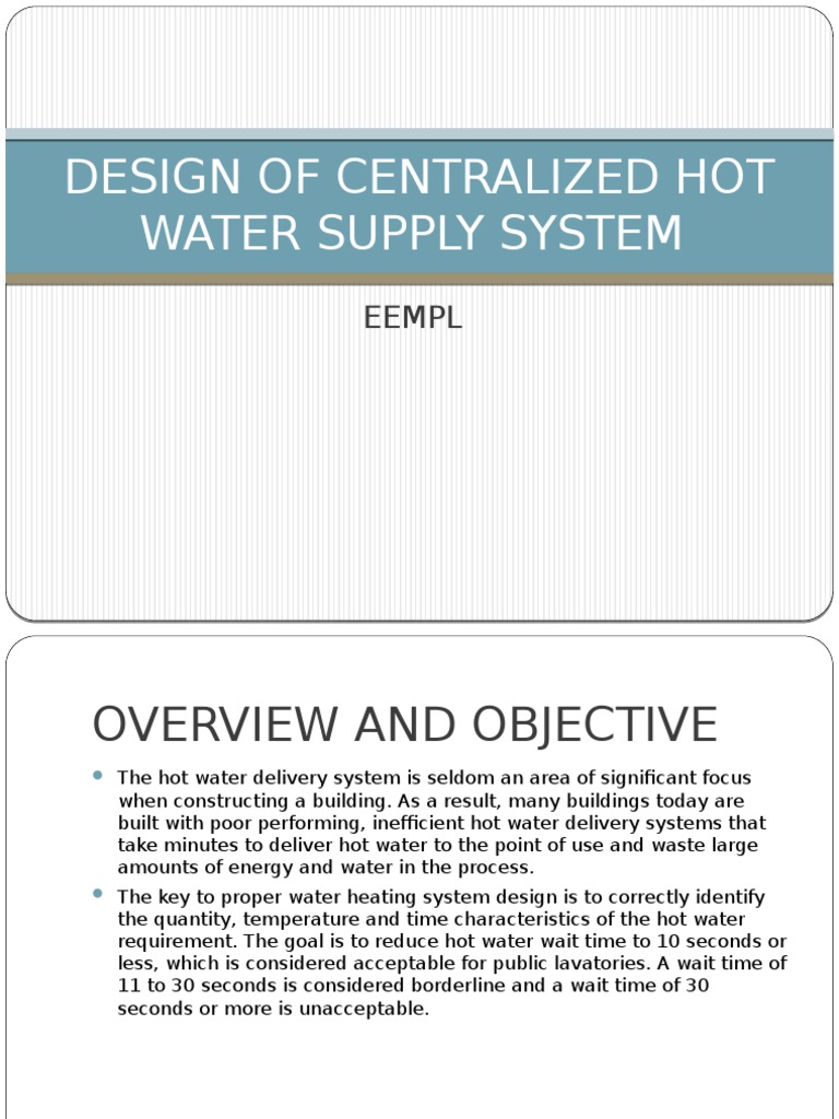 Centralized Hot Water System Design Guide | PDF | Water Heating | Heat Pump