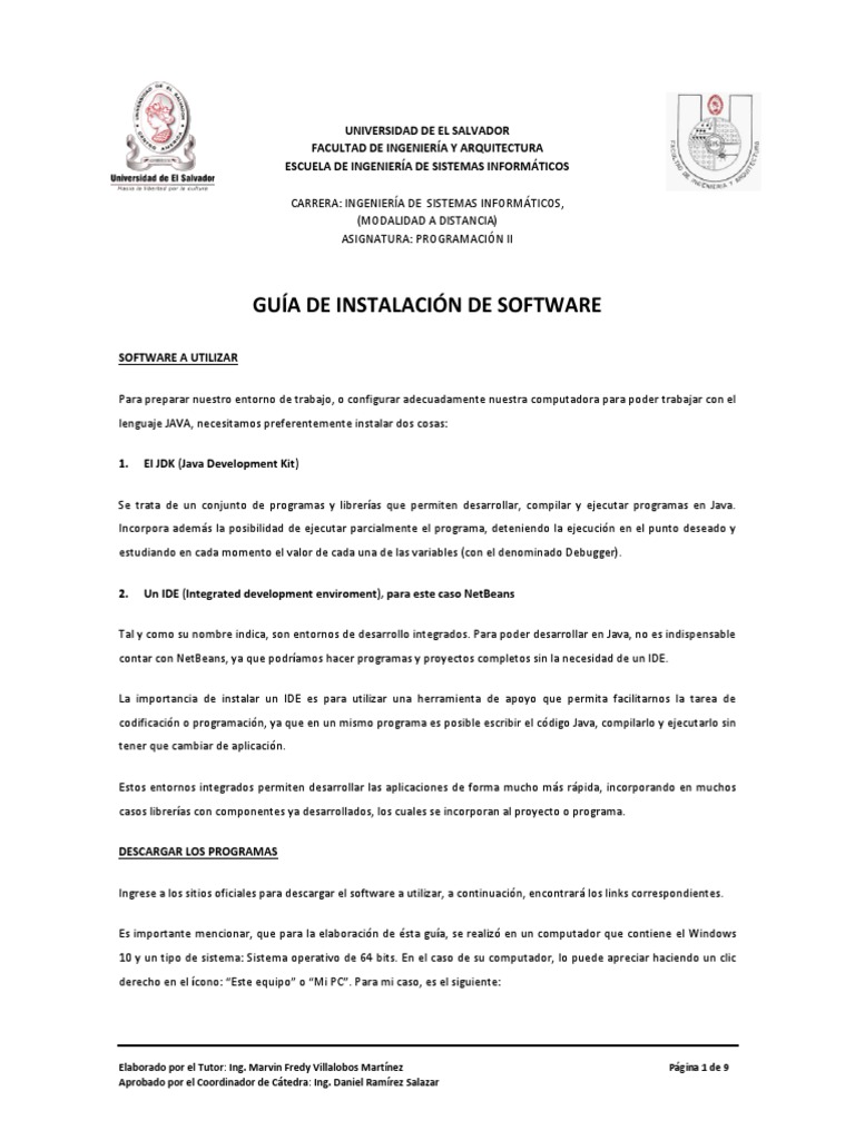 Guia para La Instalacion de Java | Descargar gratis PDF | Programa de ...