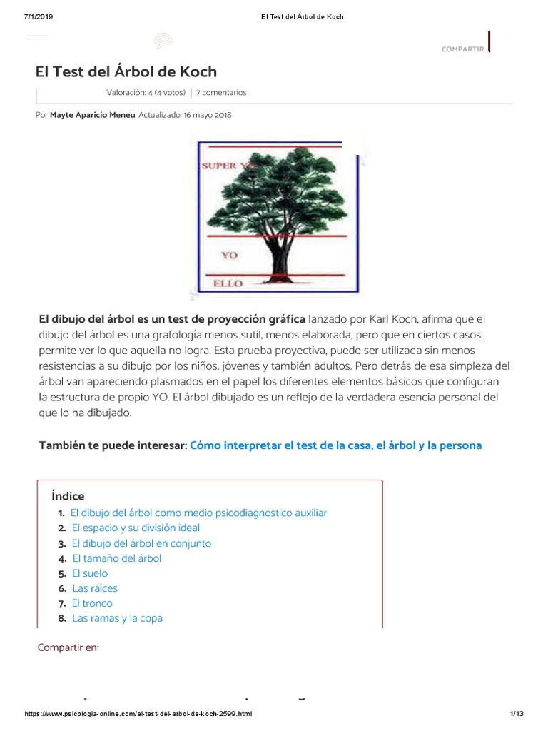 El Test Del Árbol de Koch PDF | PDF | Arboles | Dibujo