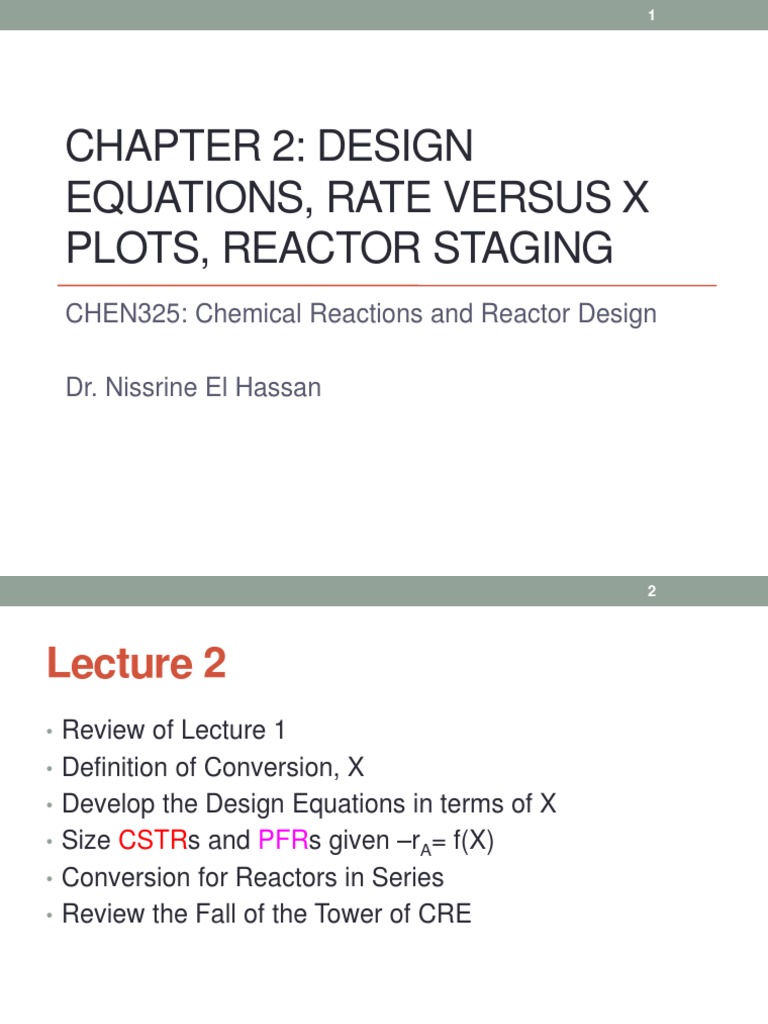 Chemical Reactions and Design Equations. | PDF | Chemical Reactor ...