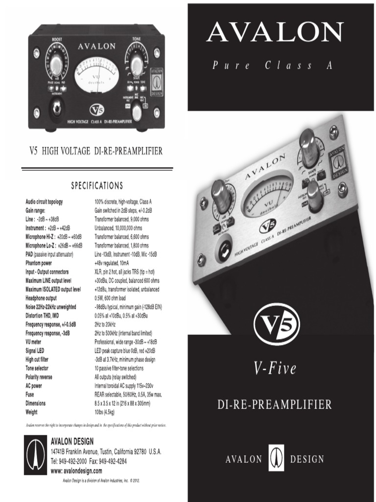 V5 Manual 2 | PDF | Amplifier | Power Supply