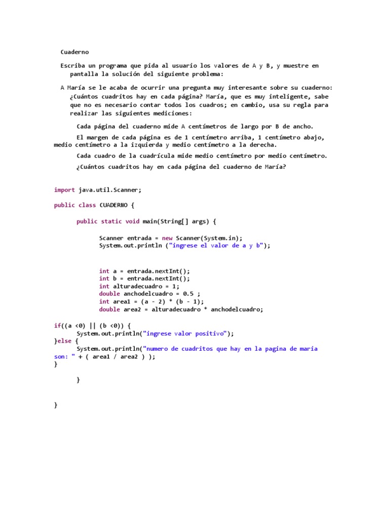 Cuaderno en Java | PDF
