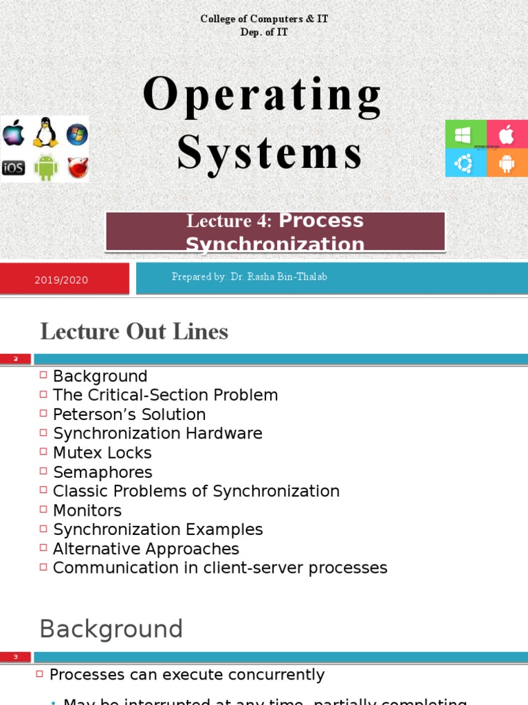 Lecture 4 Synchronization V1 Pdf Network Socket Concurrency Computer Science