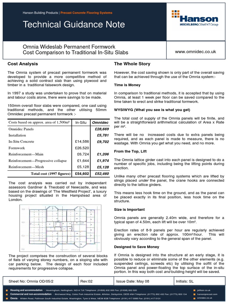 Technical Guidance Note: Omnia Wideslab Permanent Formwork Cost ...